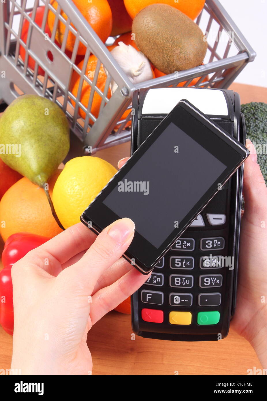 Using credit card reader, payment terminal with mobile phone with NFC ...