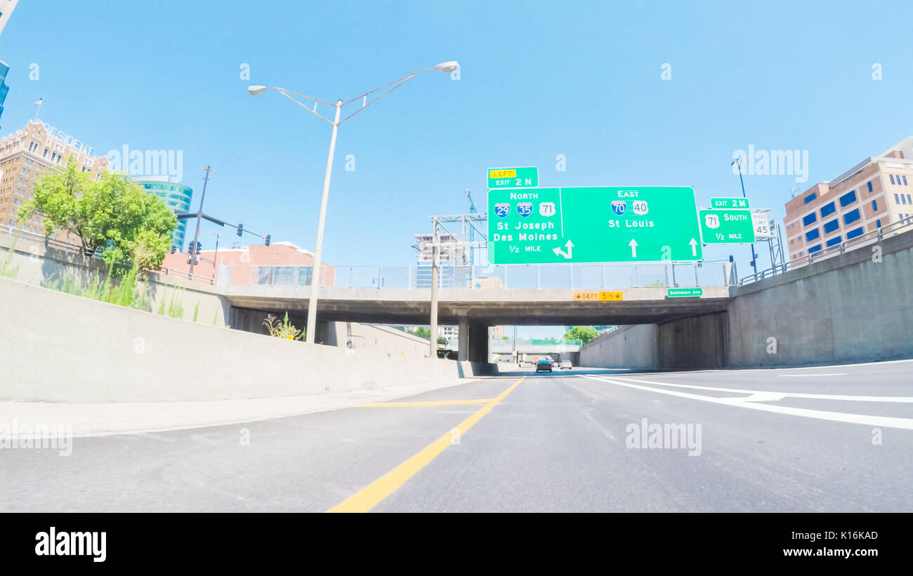 POV point of view - Driving East on Interstate HIghway 70 through ...