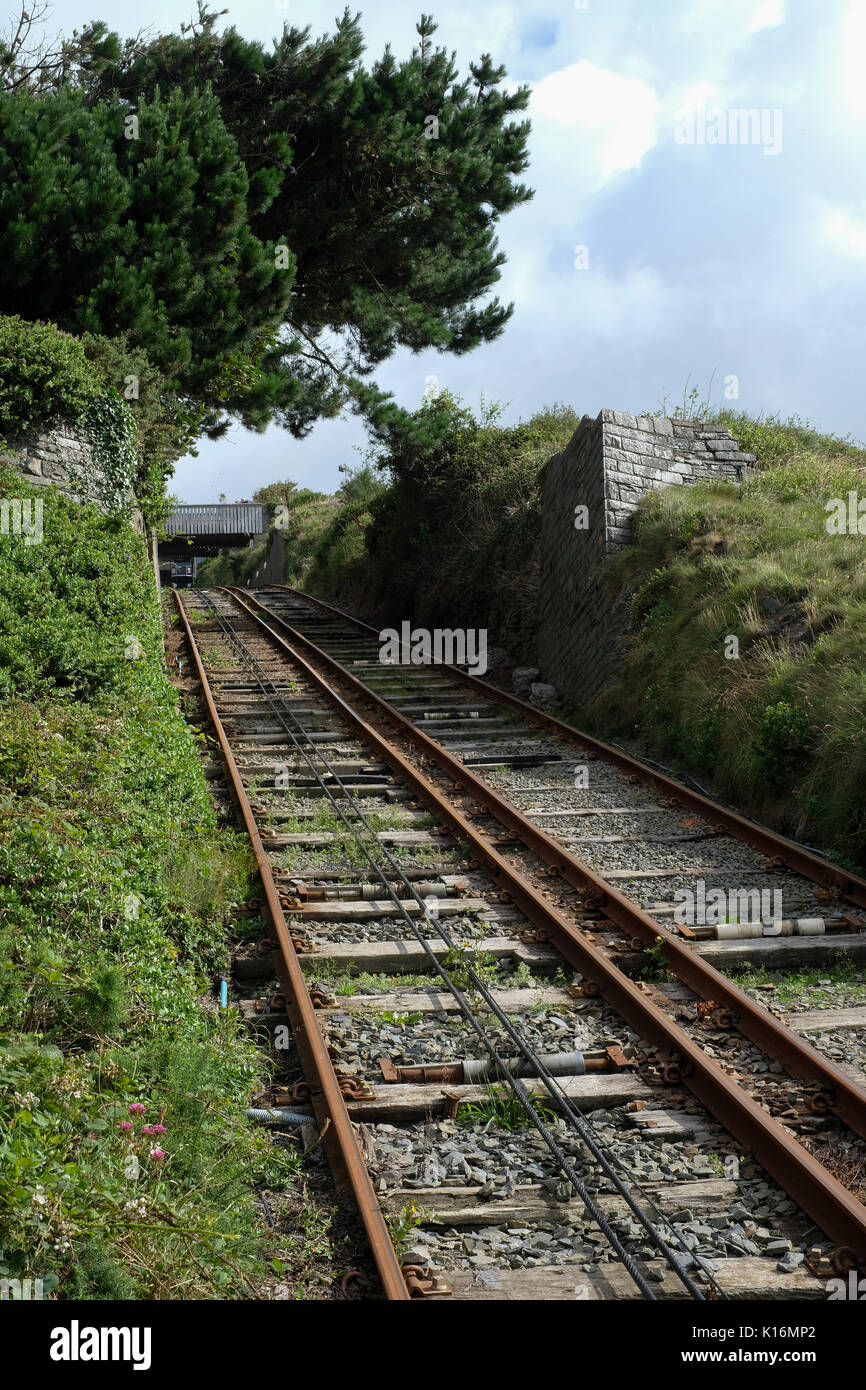 The beach and waterfront at Aberystwyth including Constitution Hill and ...