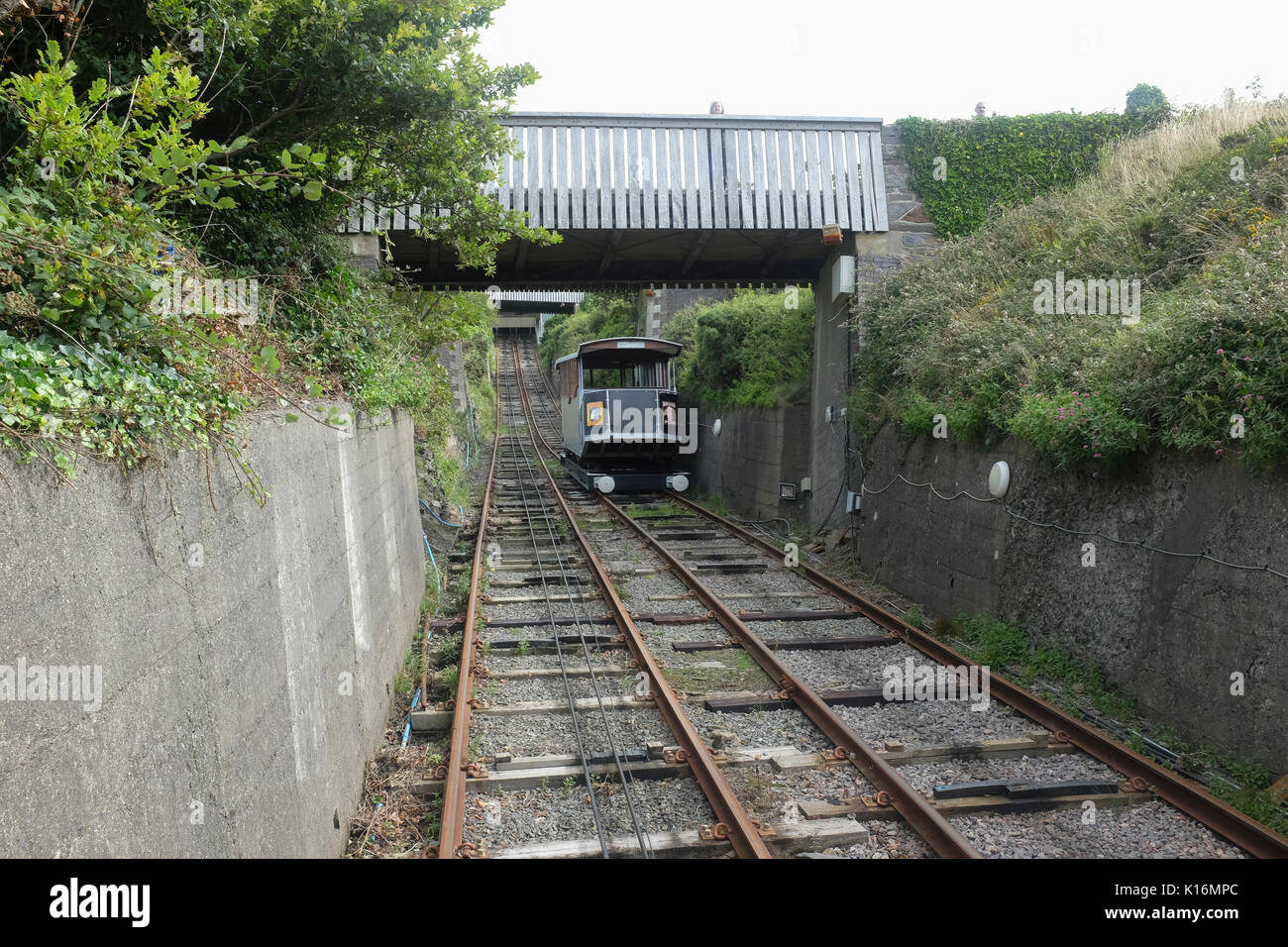 The beach and waterfront at Aberystwyth including Constitution Hill and ...
