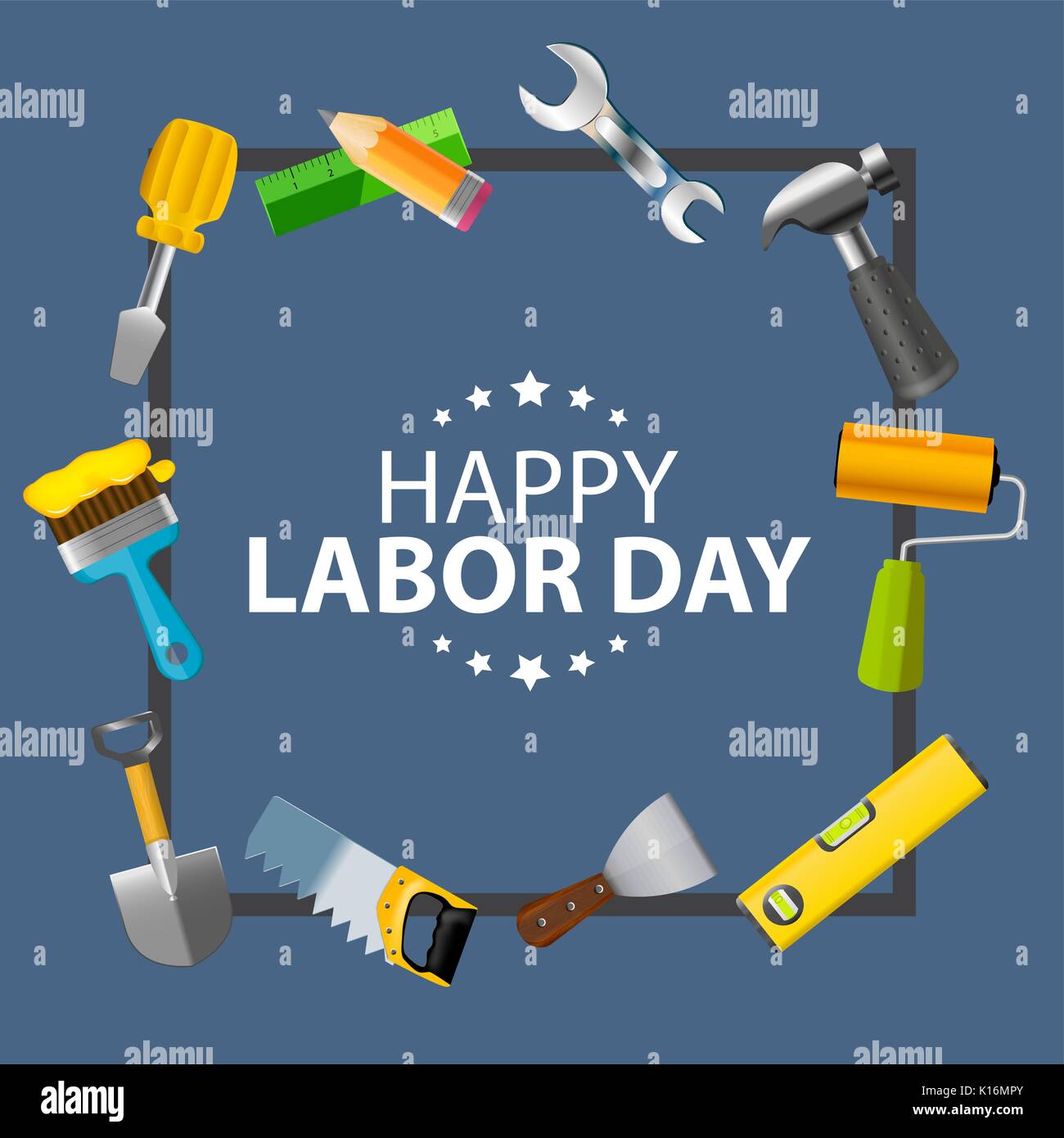 Happy Labor Day Poster Vector Illustration Stock Vector Image & Art - Alamy