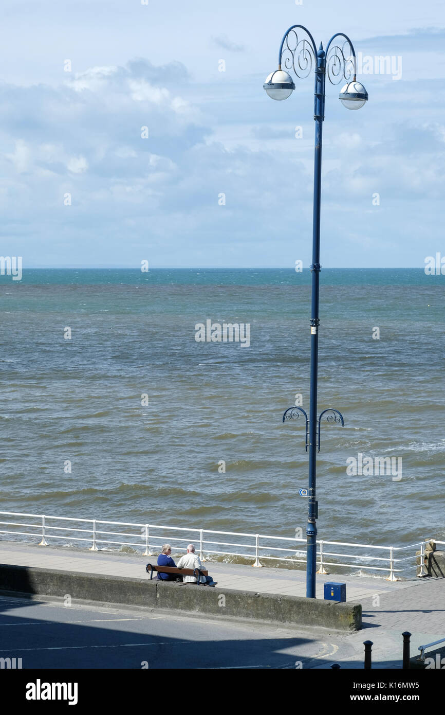 The beach and waterfront at Aberystwyth including Constitution Hill and ...