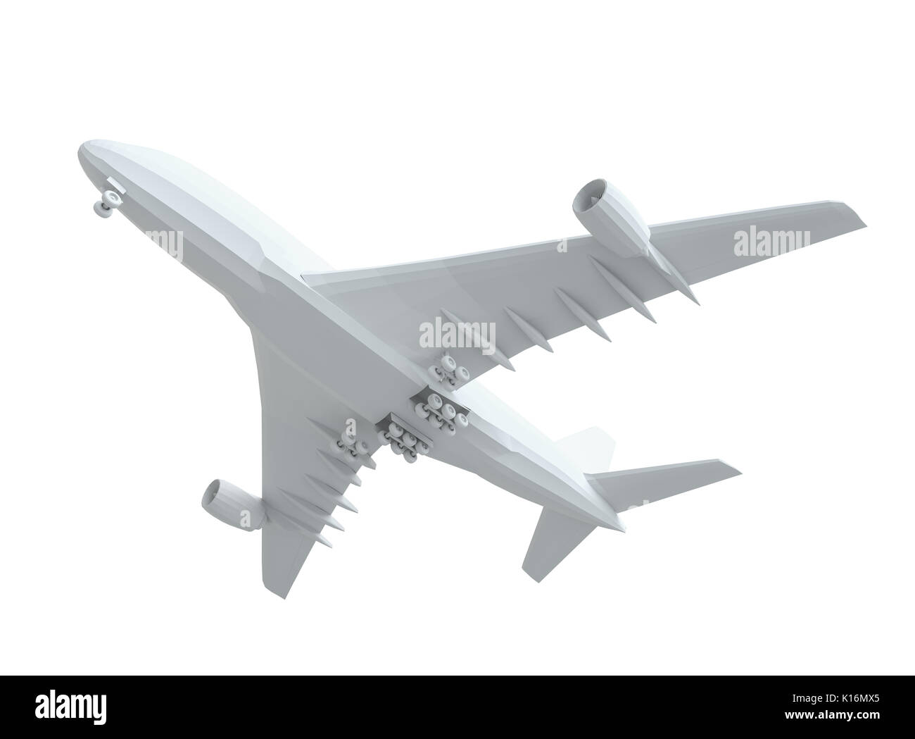 White airplane. Isolated Stock Photo - Alamy