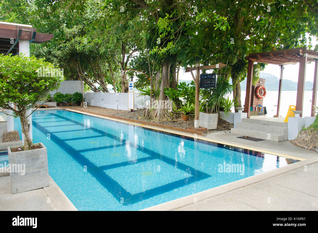 Swimming pool of luxury resort Stock Photo - Alamy