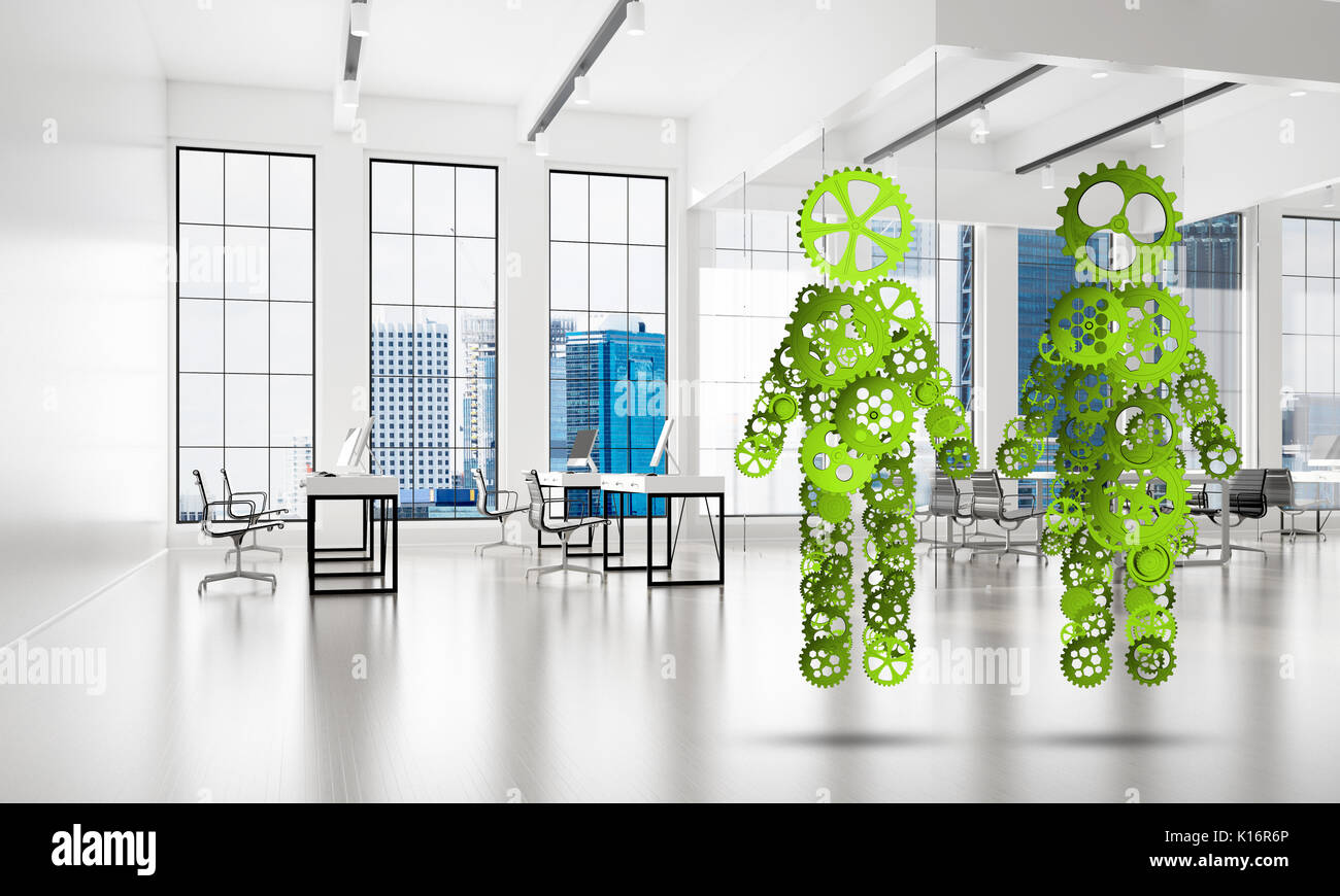 Concept of cooperation or maybe family with two figures presenting ...