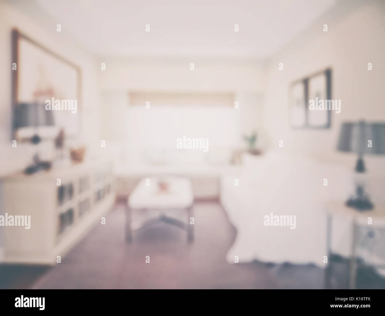 Defocus interior of living room in vintage style effect for background ...