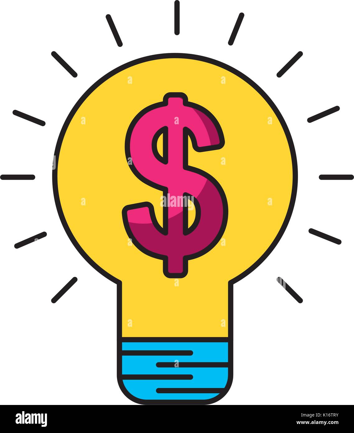 bulb light with money symbol Stock Vector Image & Art - Alamy