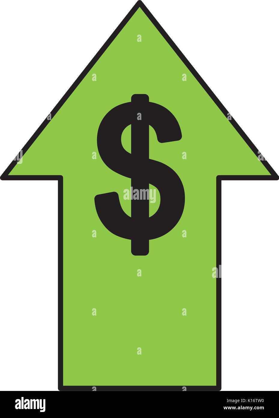 arrow up with money symbol Stock Vector Image & Art - Alamy