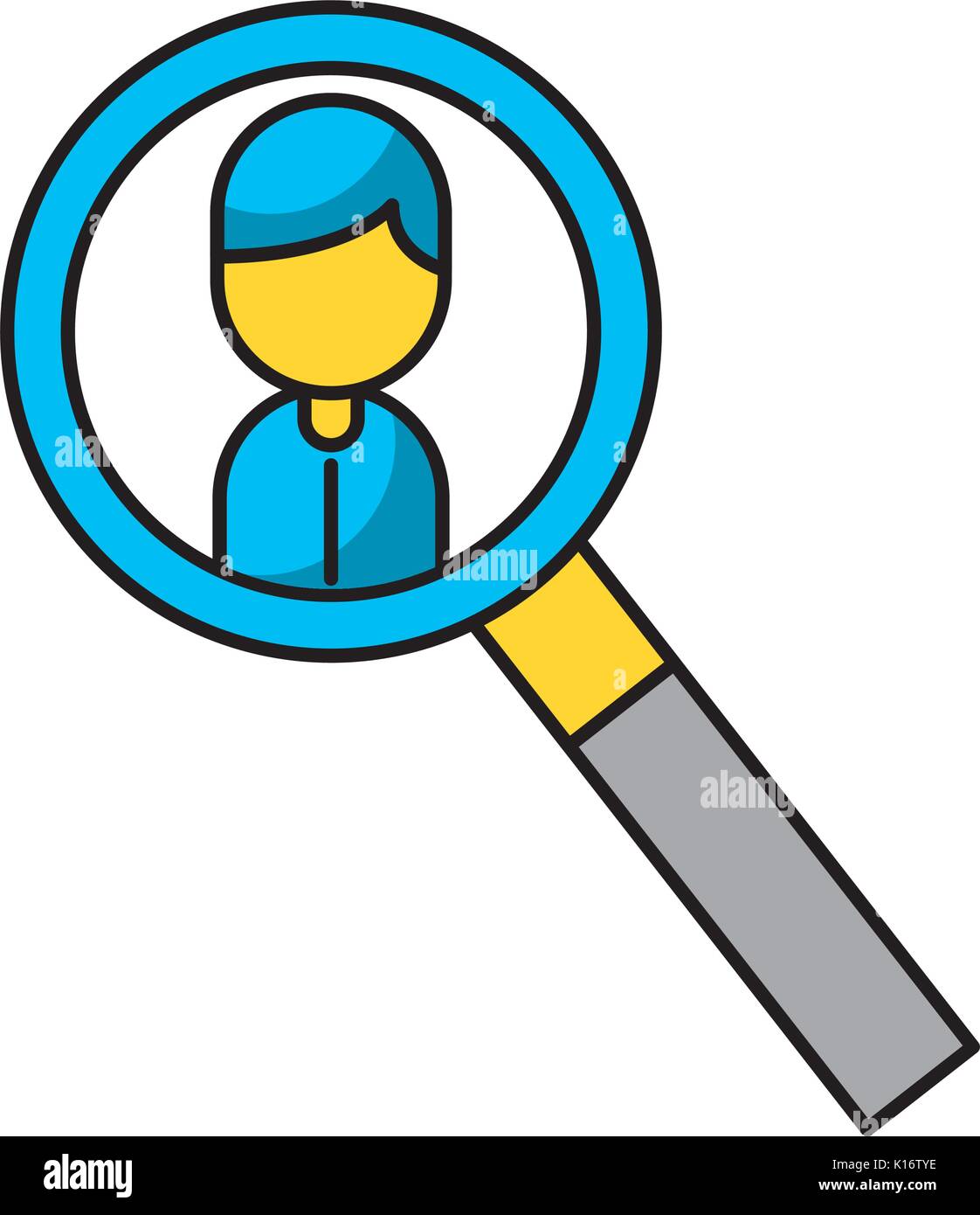 magnifying glass with businessman avatar Stock Vector Image & Art - Alamy