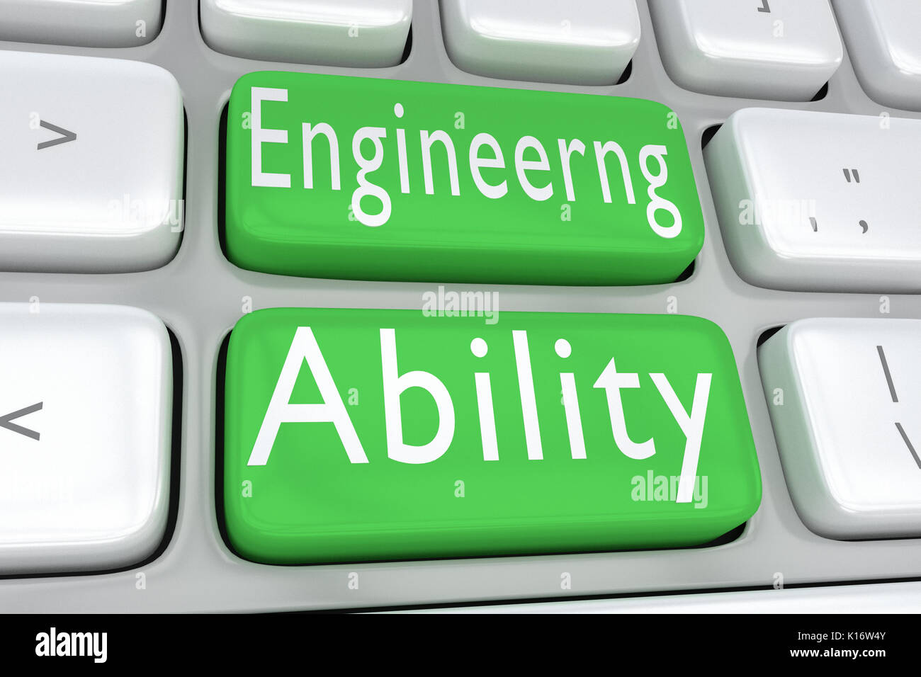 3D illustration of computer keyboard with the print "Engineering ...