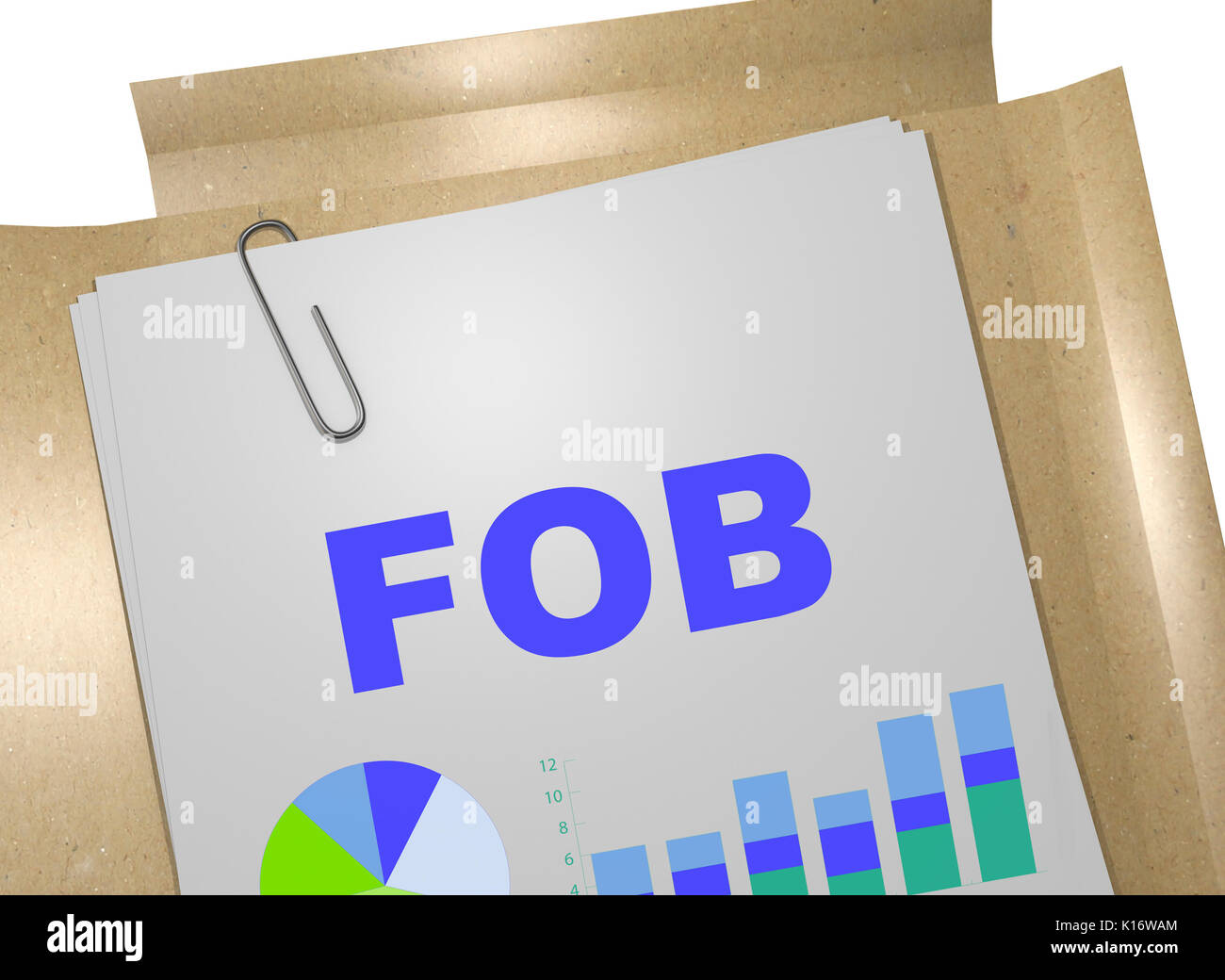 3D illustration of "FOB" title on business document Stock Photo - Alamy