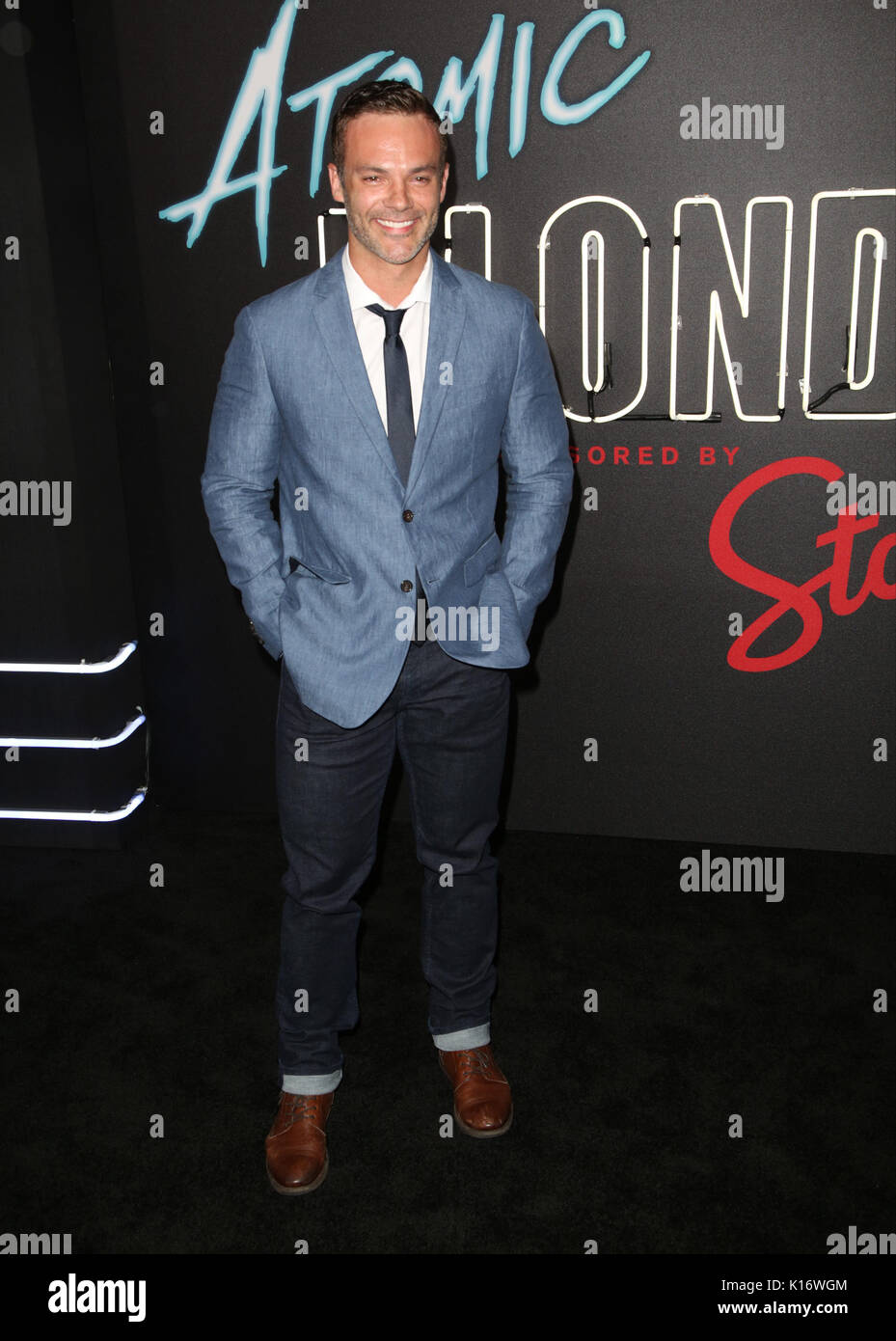 Celebrities attend ATOMIC BLONDE Premiere at The Theatre at Ace Hotel ...