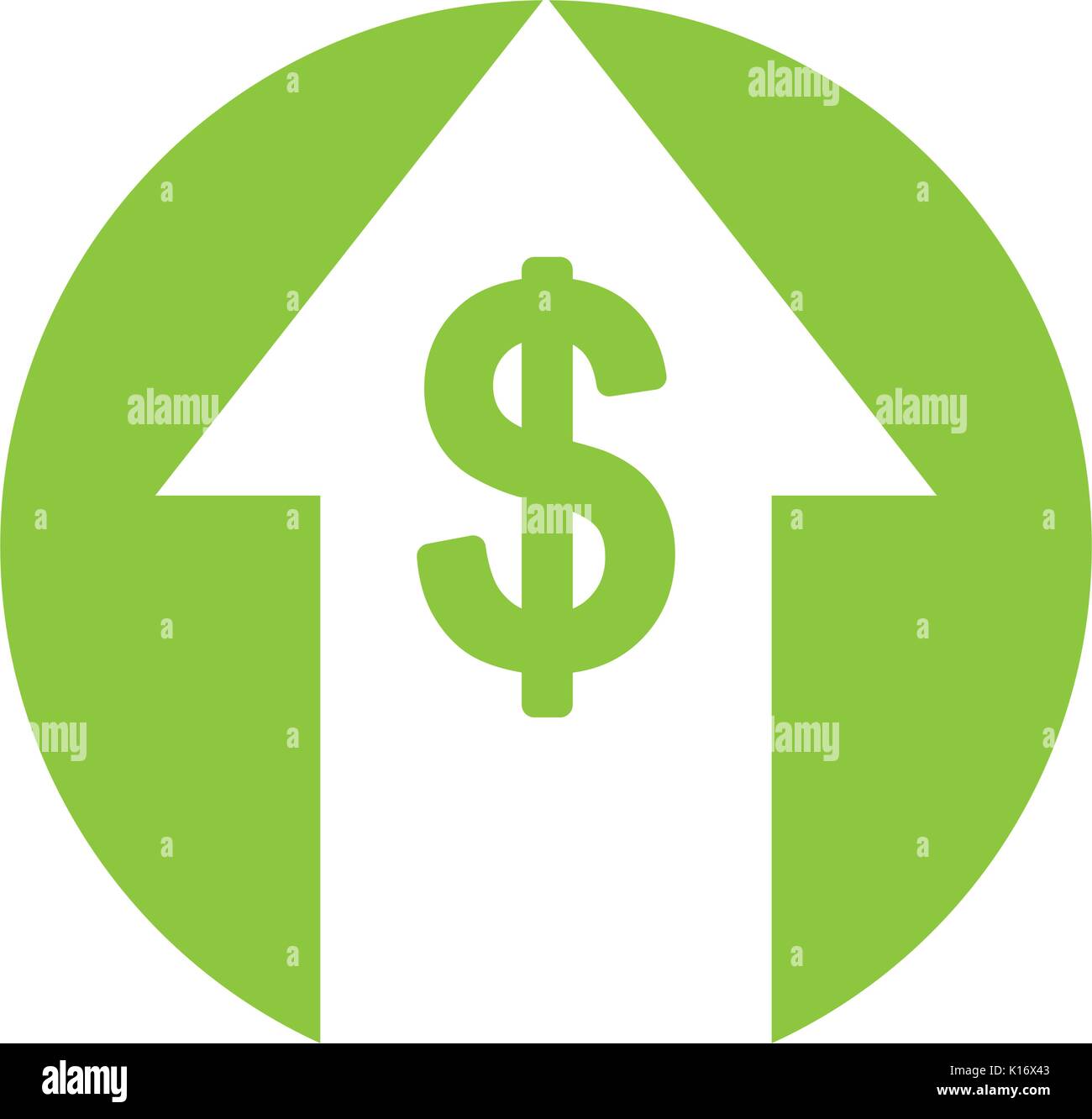 arrow up with money symbol Stock Vector Image & Art - Alamy