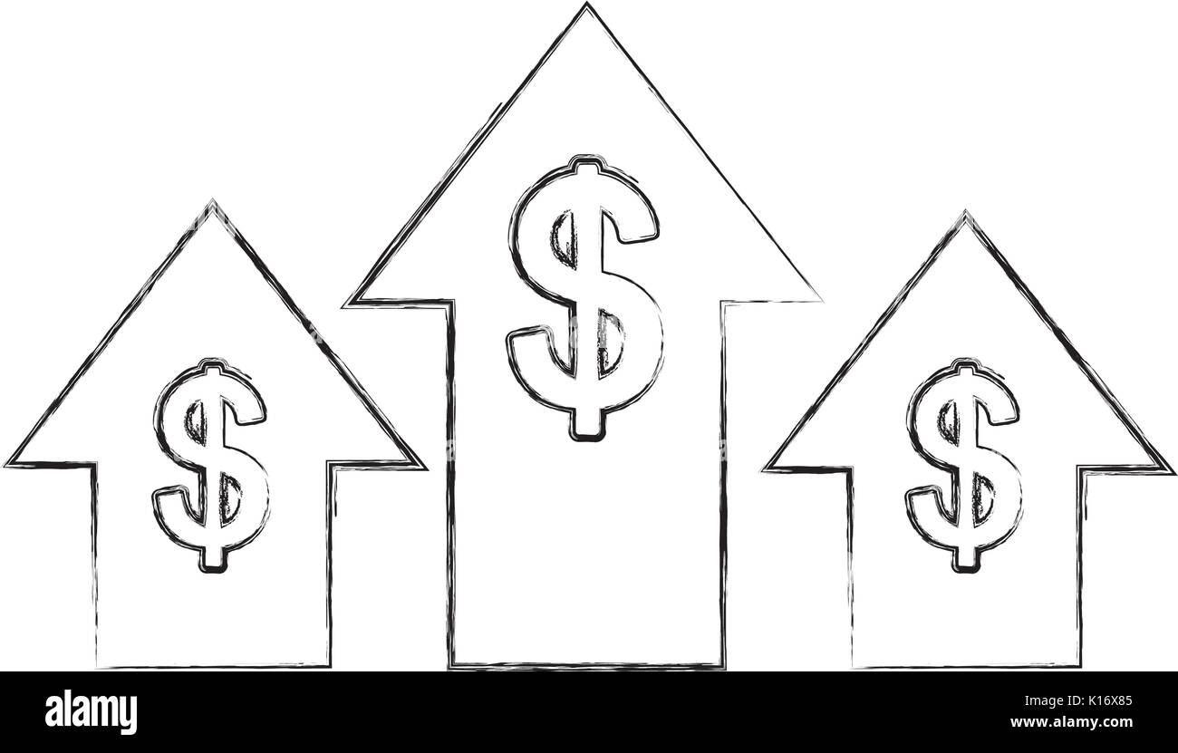 arrow up with money symbol Stock Vector Image & Art - Alamy