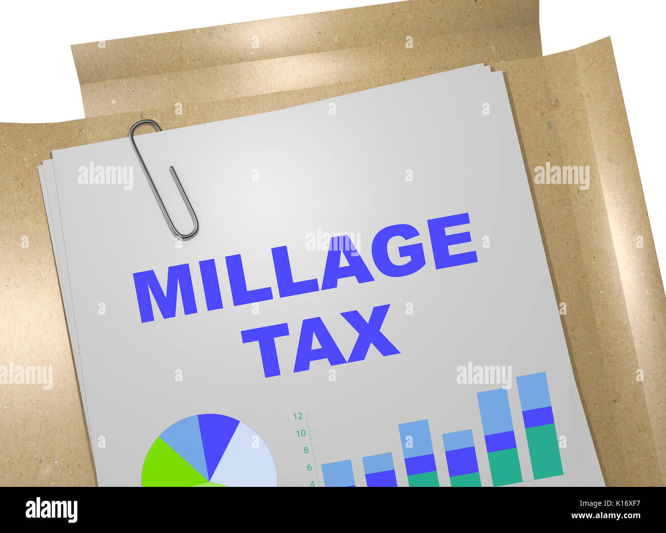 3D illustration of "MILLAGE TAX" title on business document Stock Photo ...