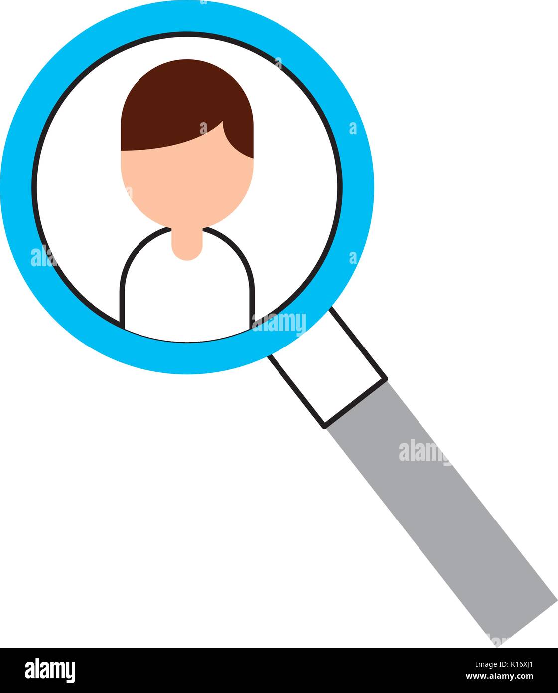 magnifying glass with businessman avatar Stock Vector Image & Art - Alamy