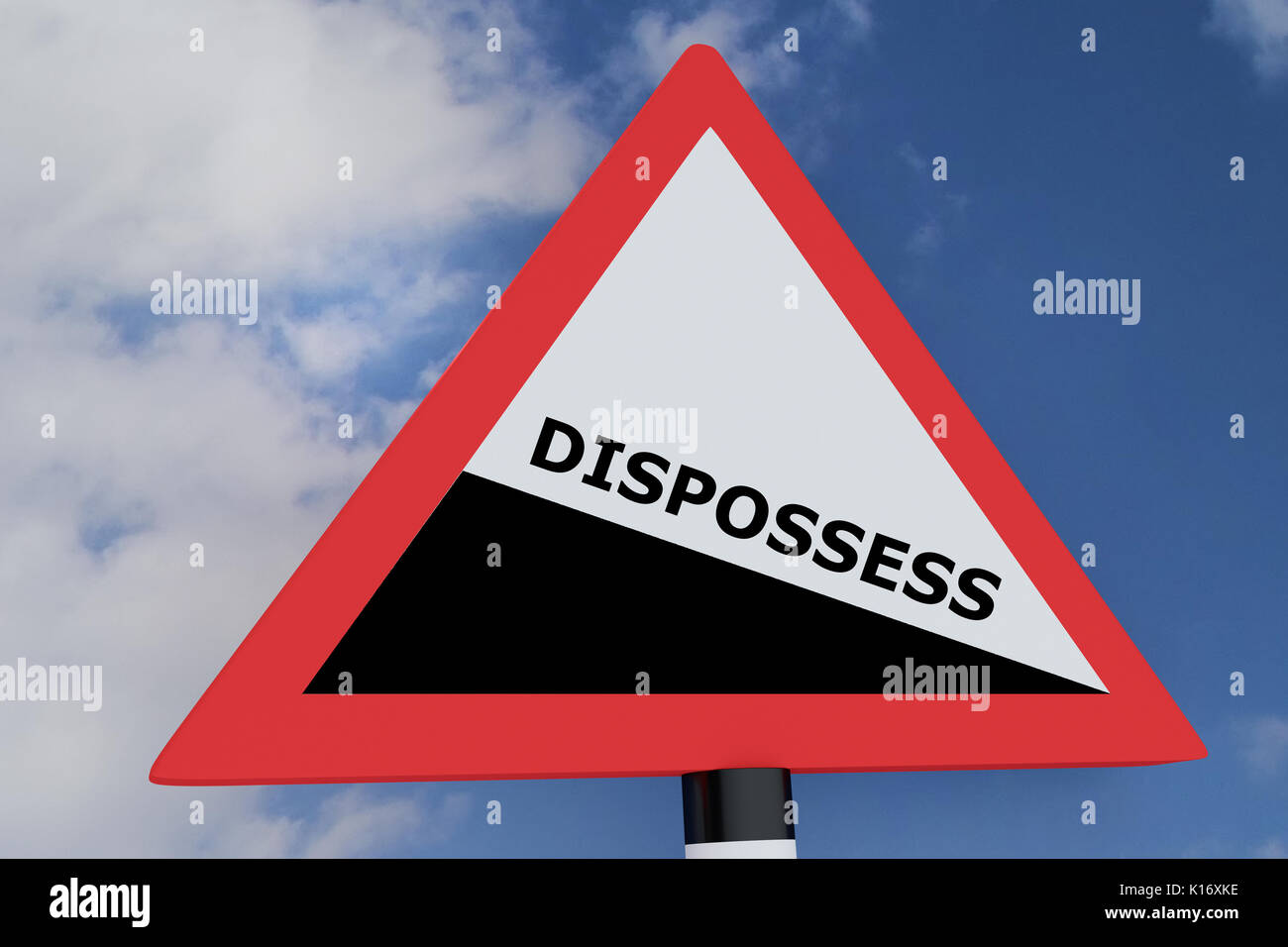 3D illustration of "DISPOSSESS" script on road sign Stock Photo - Alamy