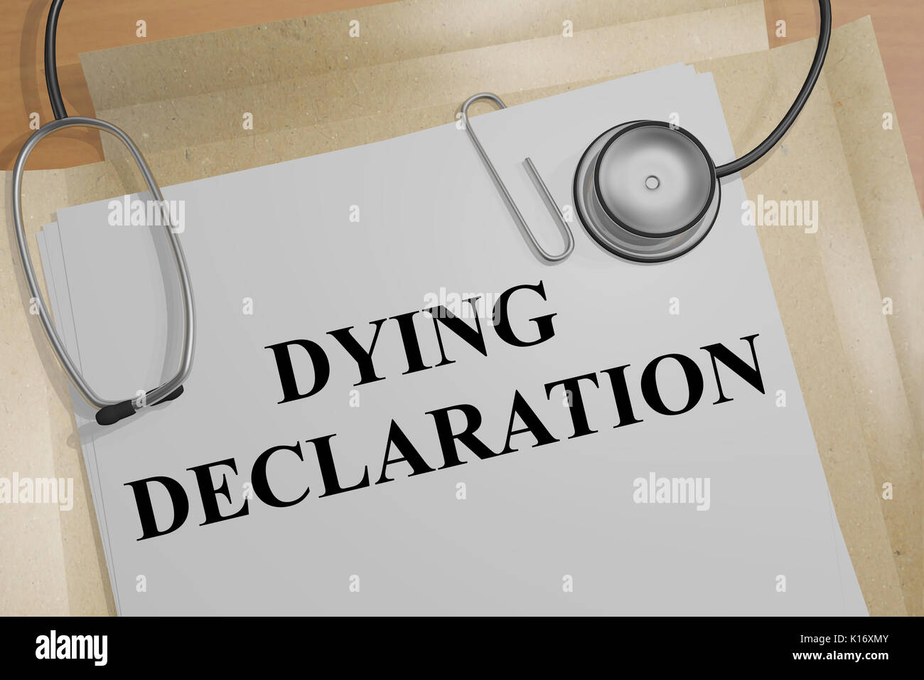 3D illustration of "DYING DECLARATION" title on a document Stock Photo ...