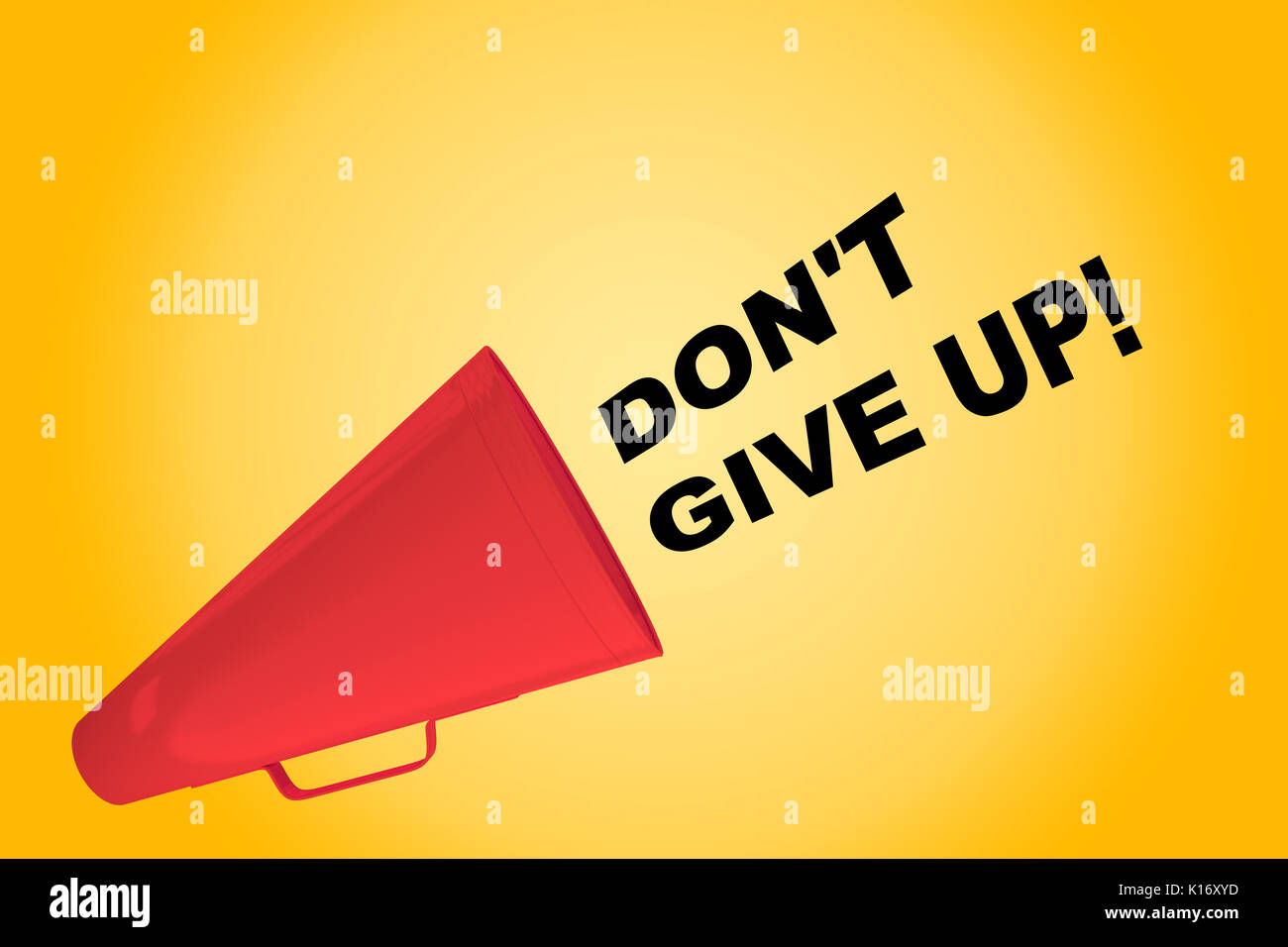 3D Illustration Of DON T GIVE UP Title Flowing From A Loudspeaker 3d-illustration-of-don-t-give-up-title-flowing-from-a-loudspeaker