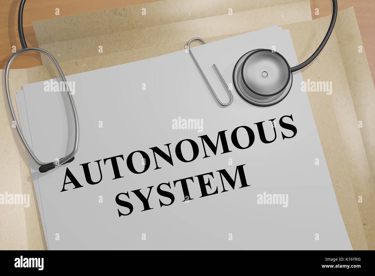 3D illustration of "AUTONOMOUS SYSTEM" title on a document Stock Photo ...