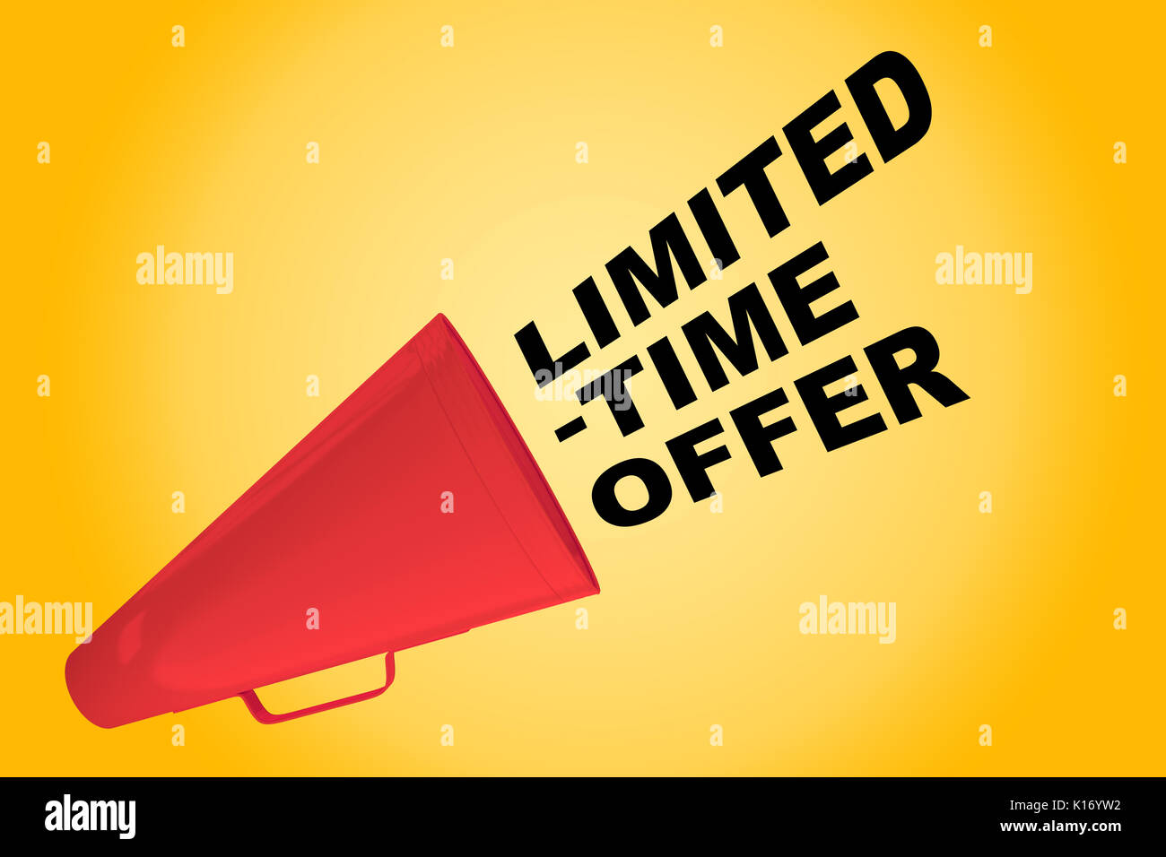 3D illustration of "LIMITED-TIME OFFER" title flowing from a ...