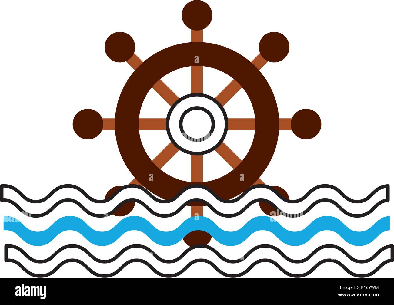 boat timon with sea waves Stock Vector Image & Art - Alamy