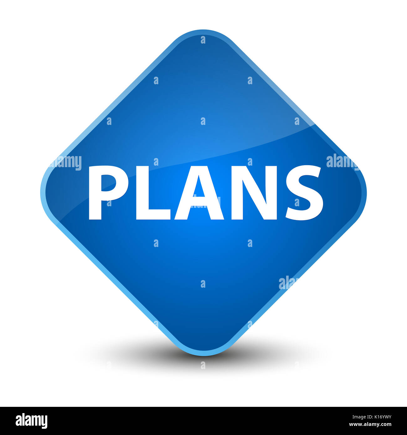 Plans isolated on elegant blue diamond button abstract illustration ...