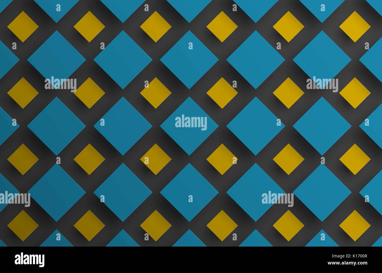 Design background with floating blue and yellow rhombuses of different ...