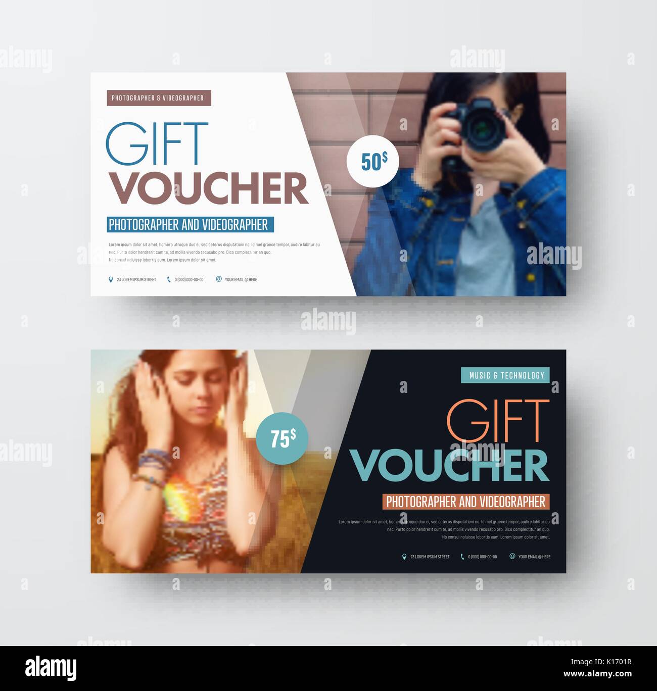Vector Template of a gift black and white voucher with diagonal lines ...