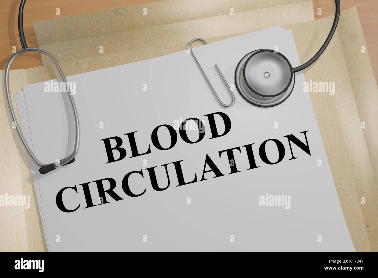 3D illustration of "BLOOD CIRCULATION" title on a document Stock Photo ...