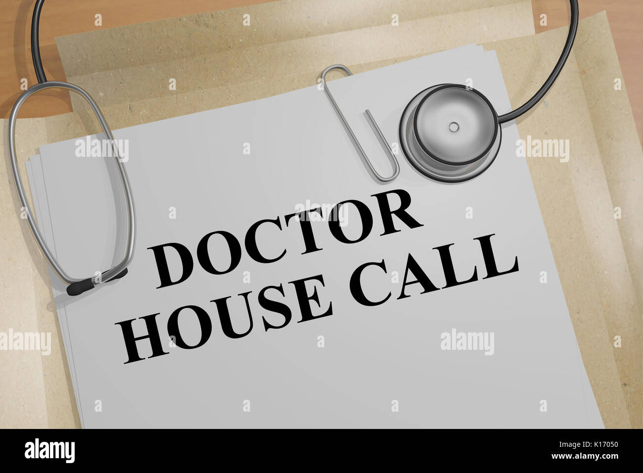 3D illustration of "DOCTOR HOUSE CALL" title on a document Stock Photo ...