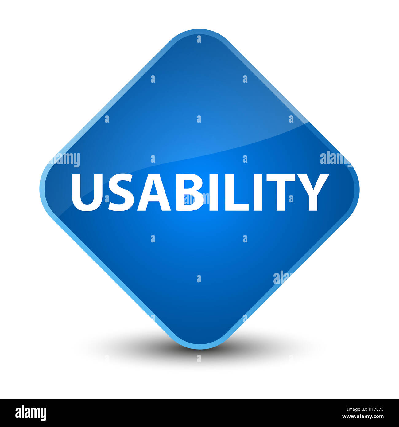 Usability isolated on elegant blue diamond button abstract illustration ...