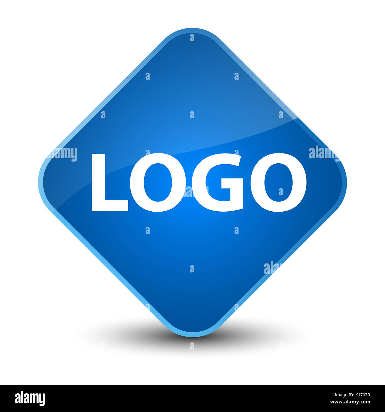 Logo isolated on elegant blue diamond button abstract illustration ...