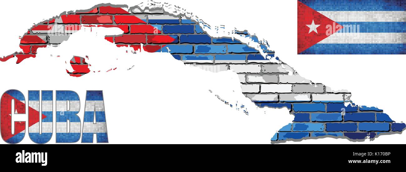 Cuba Flag Elements Vector Collection - Illustration, Text with Cuba ...