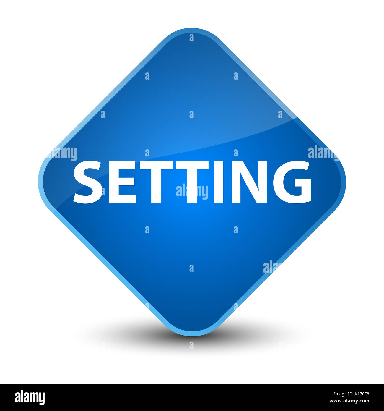 Setting isolated on elegant blue diamond button abstract illustration ...