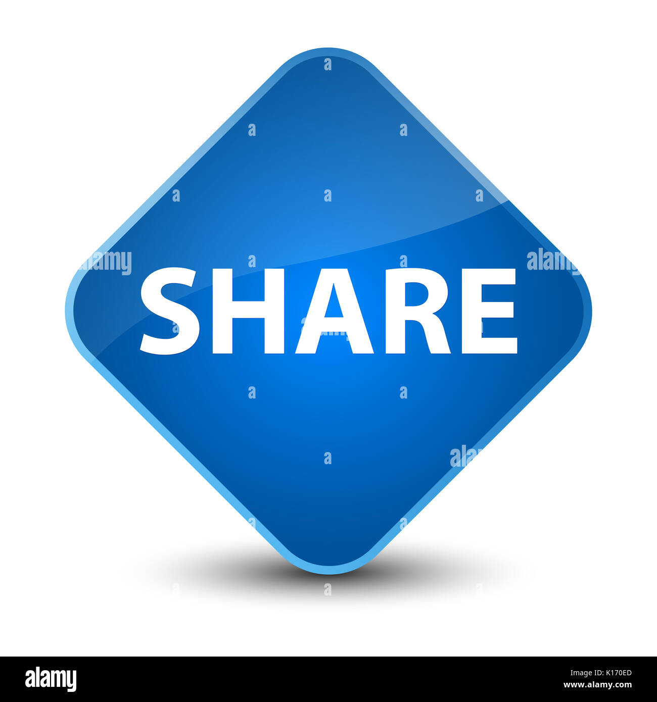 Share isolated on elegant blue diamond button abstract illustration ...