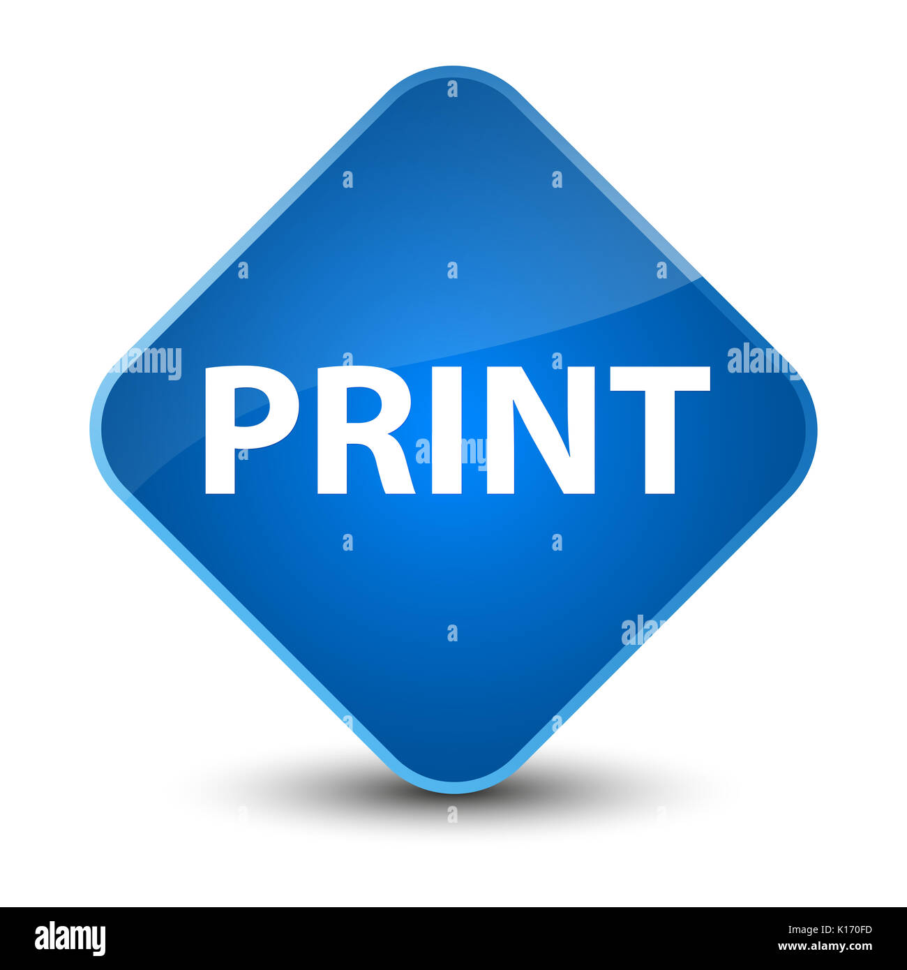 Print isolated on elegant blue diamond button abstract illustration ...