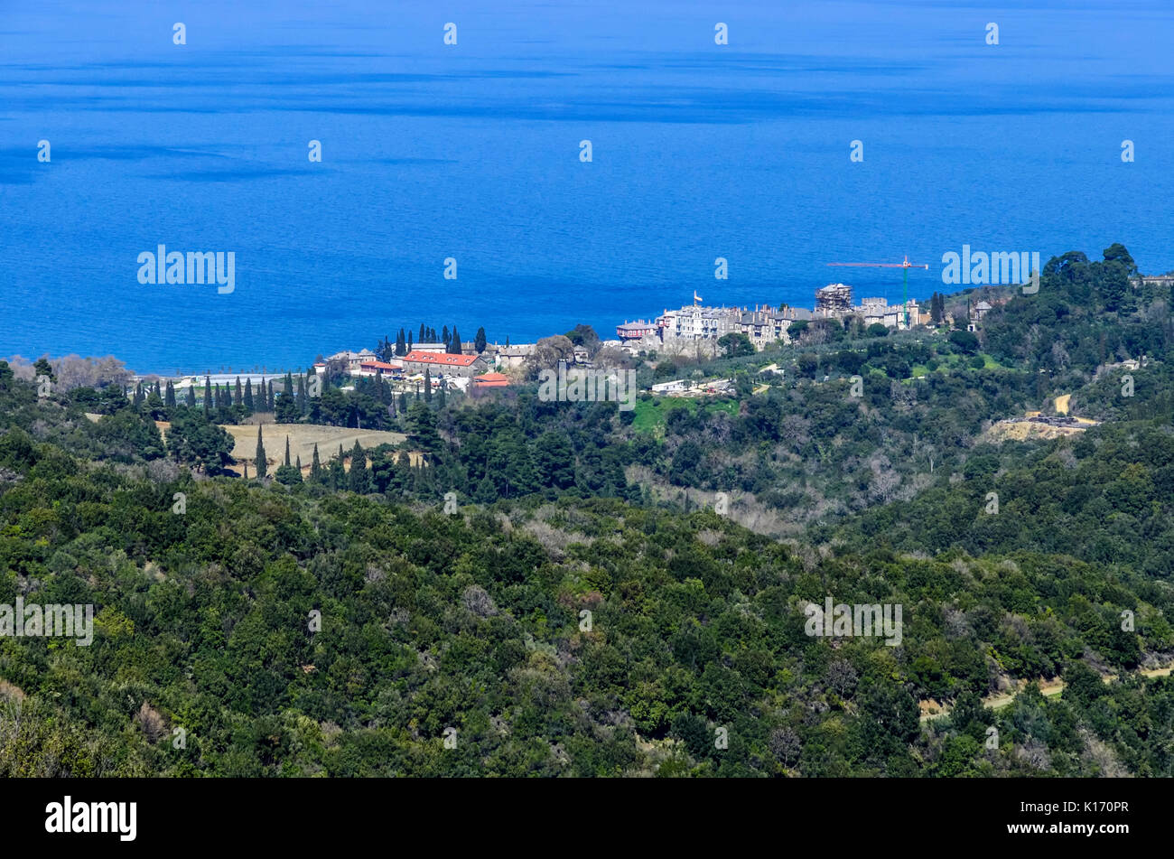 The nature of the Holy Mountain Athos, Greek Macedonia Stock Photo - Alamy