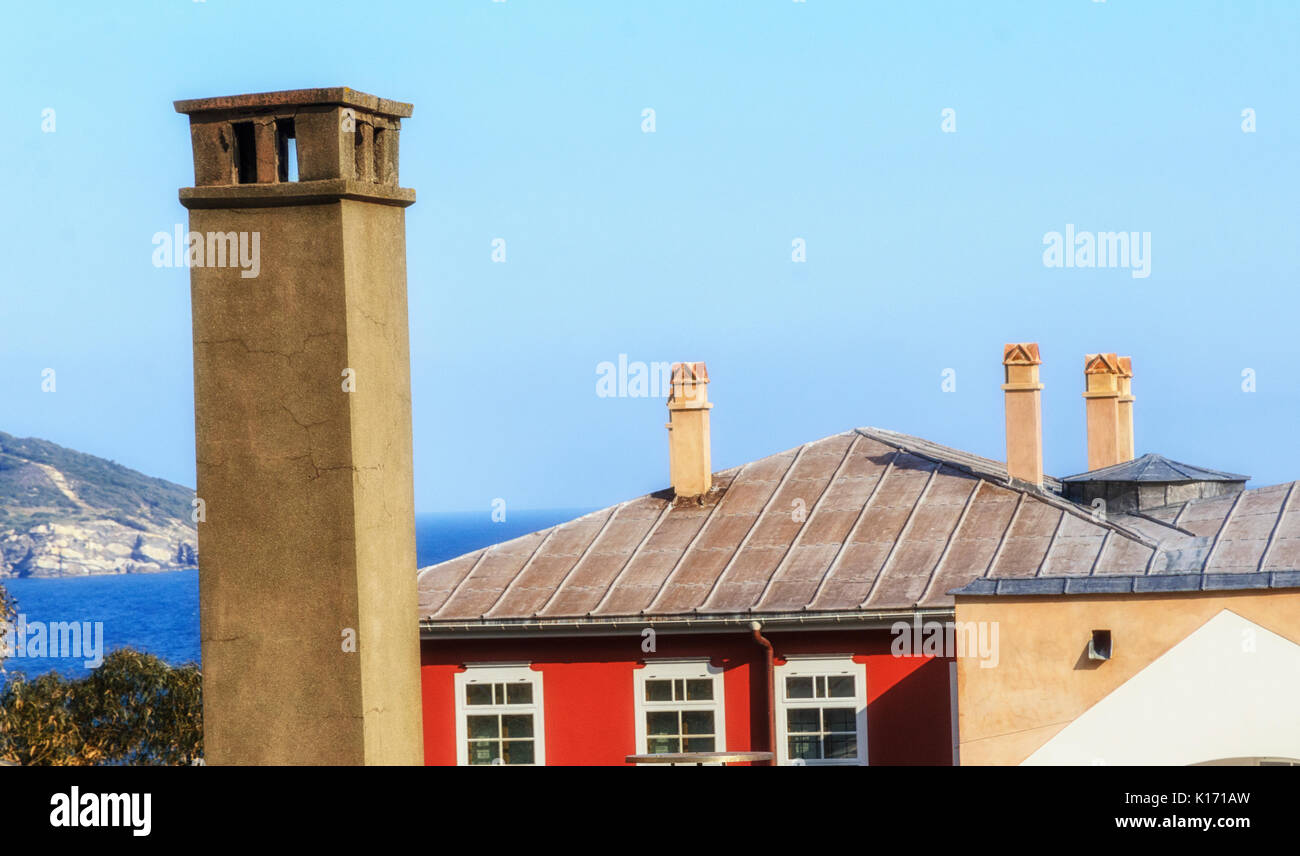 Architecture of the Vatopedi Monastery Stock Photo - Alamy