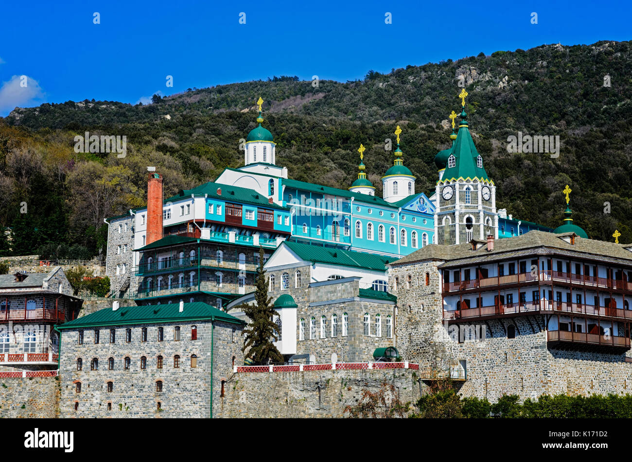 Saint Panteleimon Monastery, Athos Peninsula, Mount Athos, Chalkidiki ...
