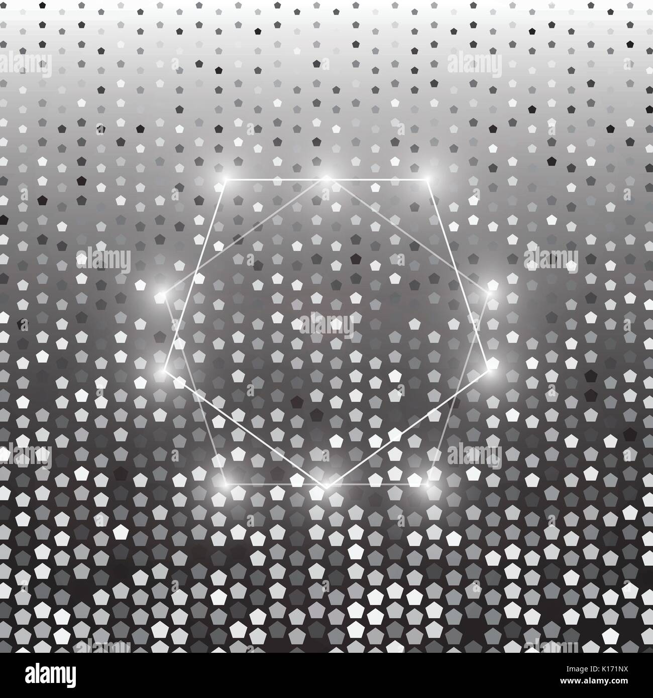 Pentagon silver halftone dot abstract background, stock vector Stock ...