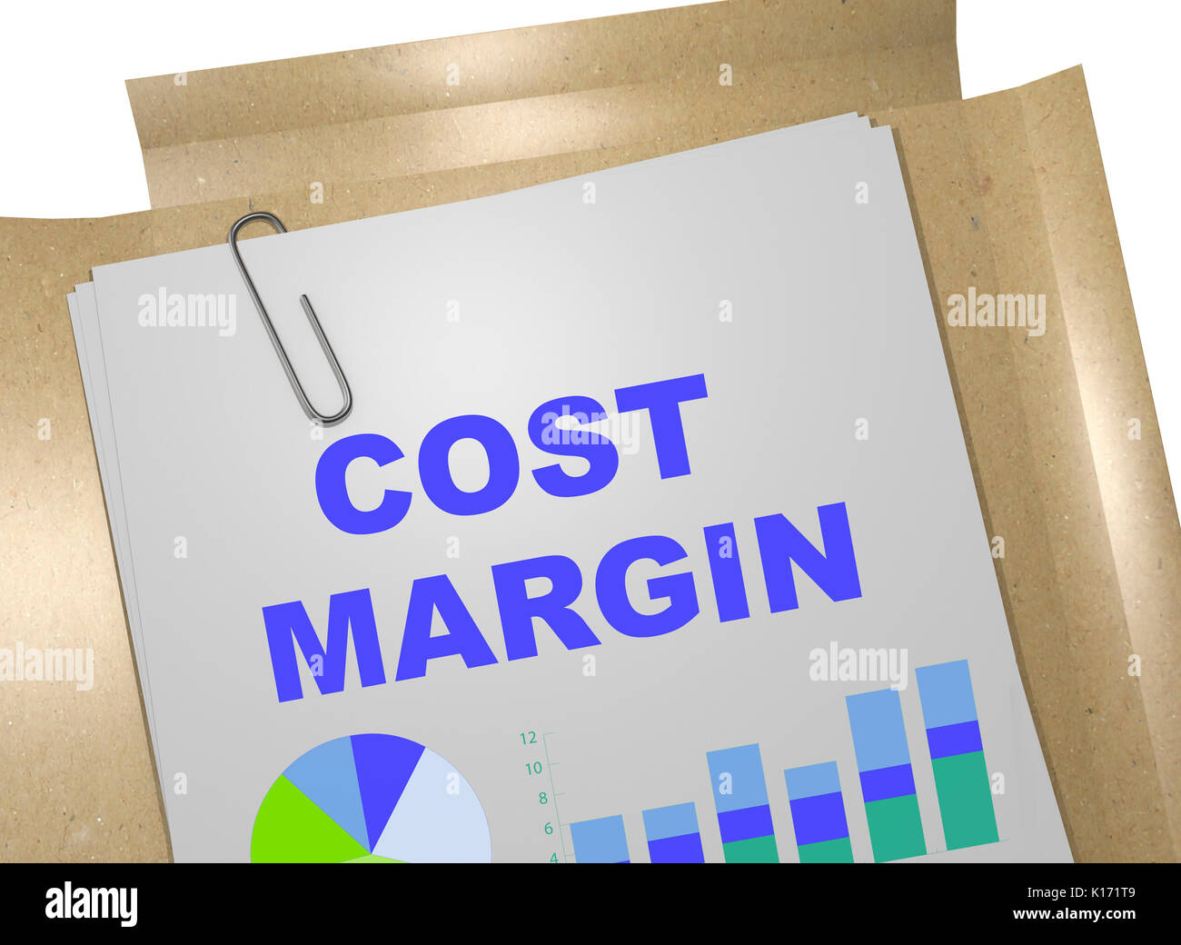 3D illustration of "COST MARGIN" title on business document Stock Photo ...
