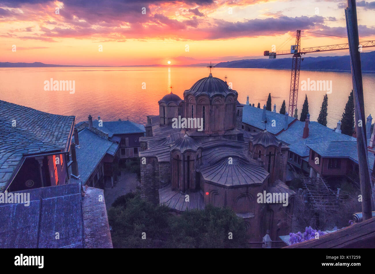 Docheiariou monastery mount athos halkidiki hi-res stock photography ...