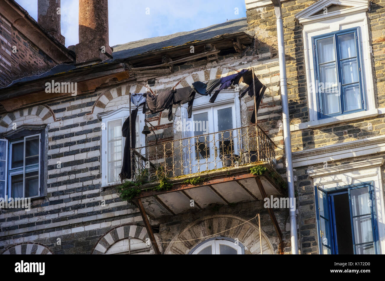 Architecture of the Vatopedi Monastery Stock Photo - Alamy