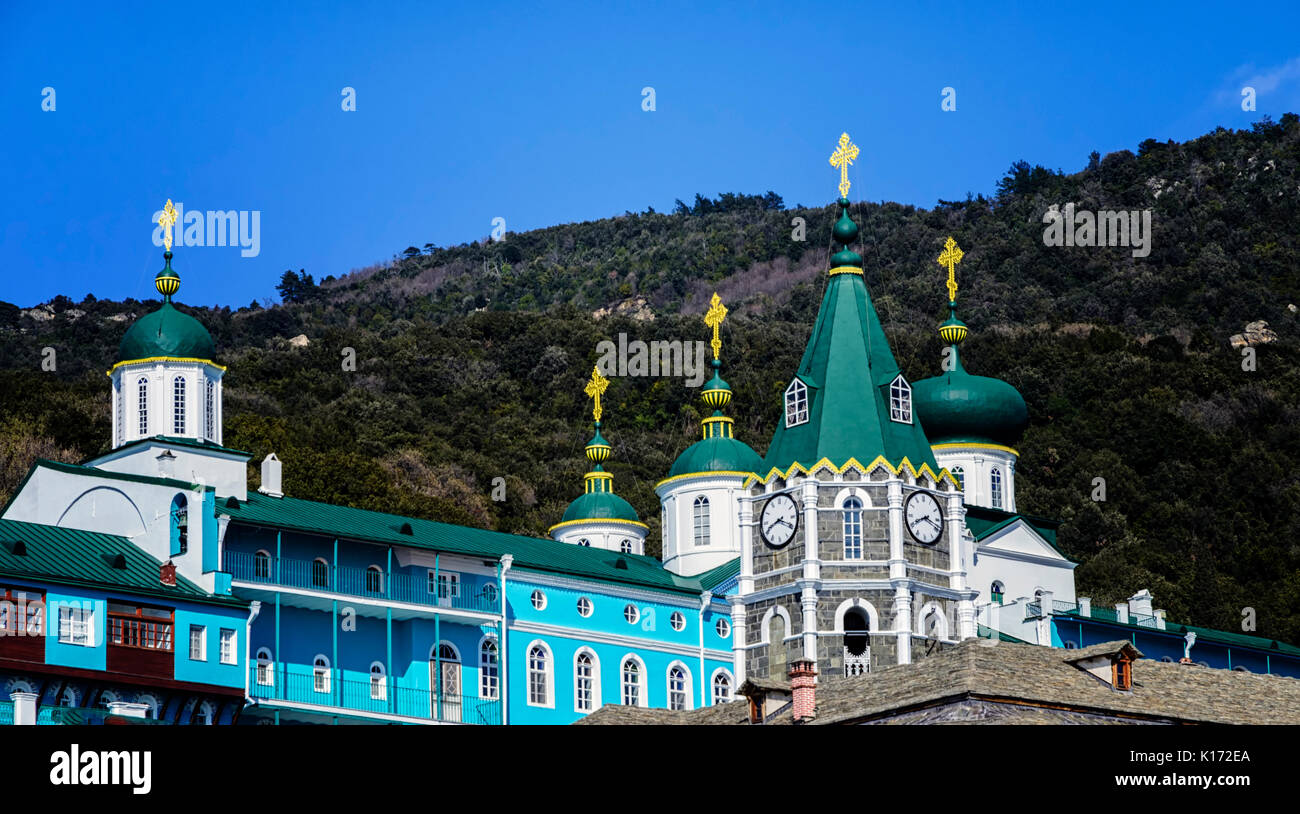 Saint Panteleimon Monastery, Athos Peninsula, Mount Athos, Chalkidiki ...
