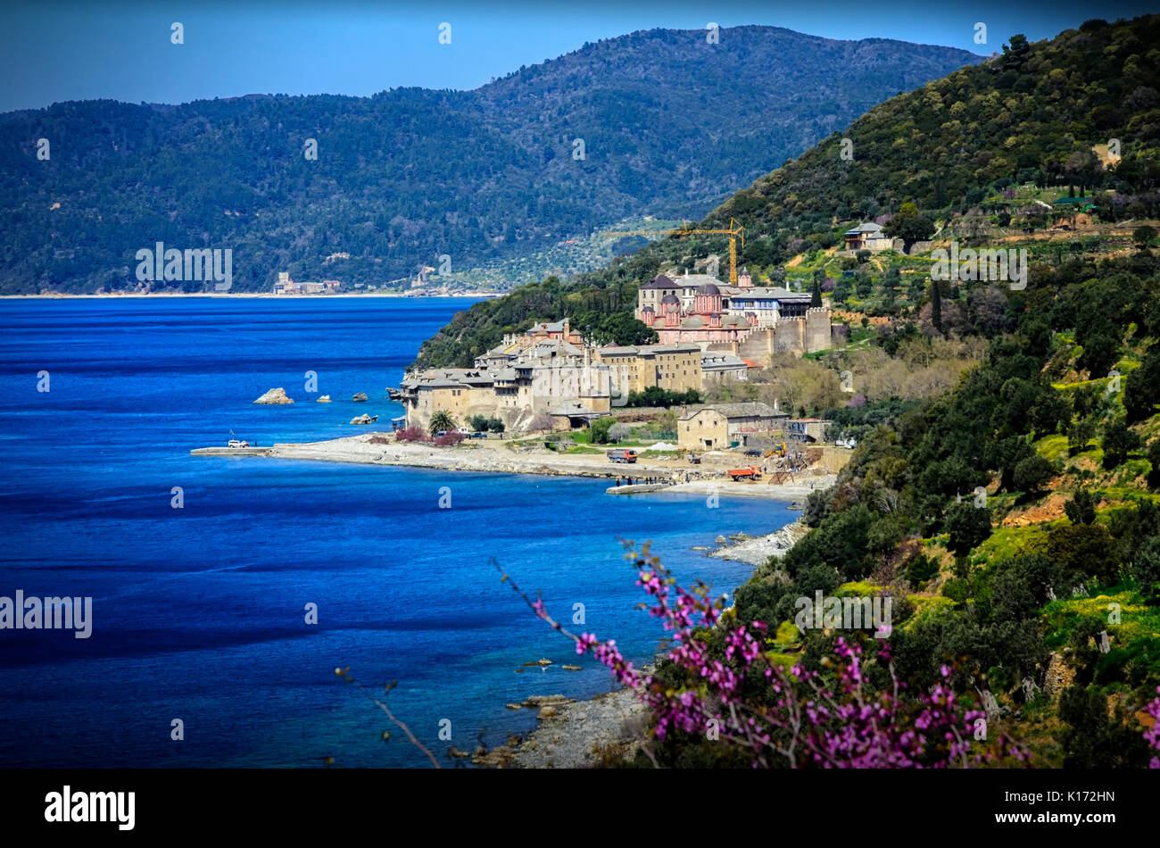 Exploring the nature of the Holy Mount of Athos in Greece Stock Photo ...