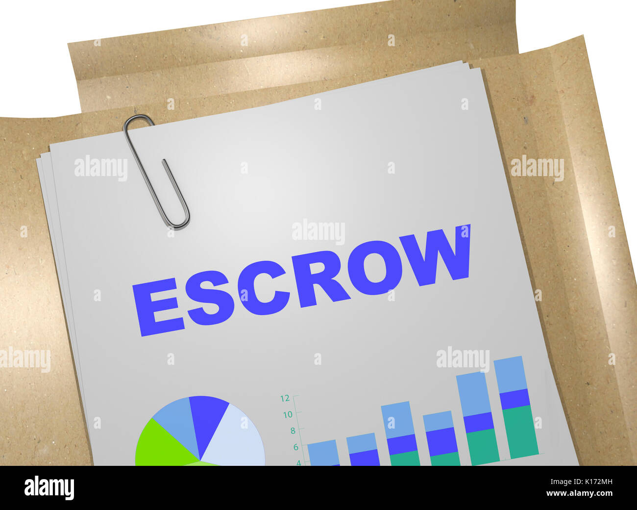 3D illustration of "ESCROW" title on business document Stock Photo - Alamy