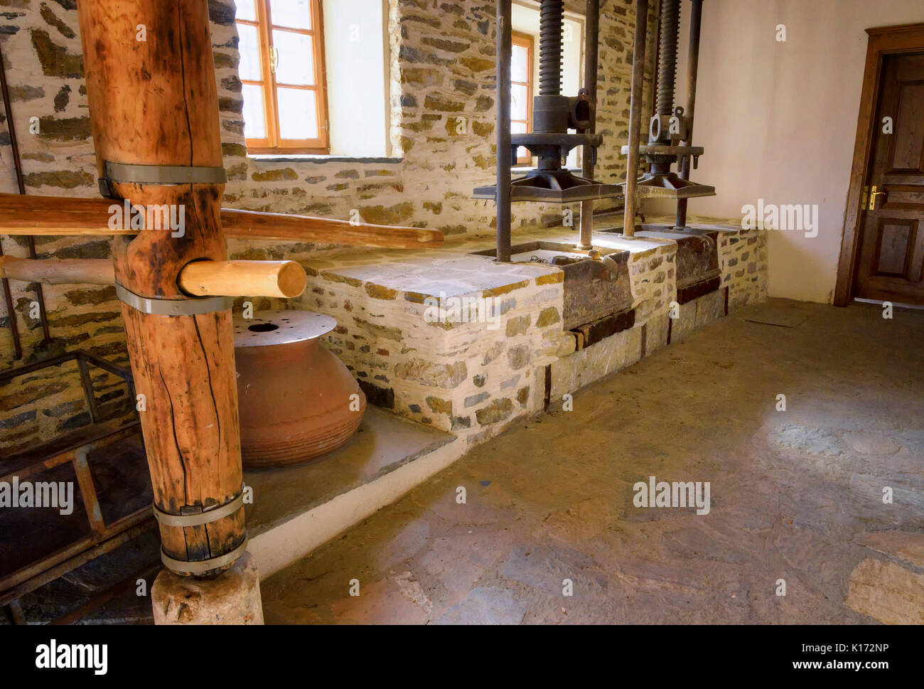 Athos, Xenophontos monastery at March, 30, 2017 - Press for olive oil ...