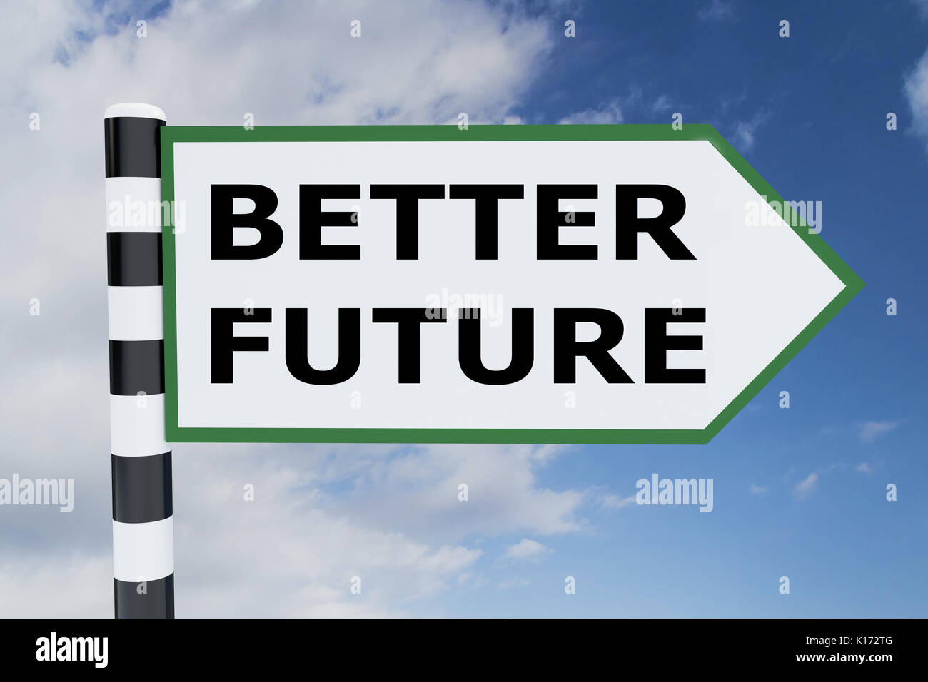 3D illustration of "BETTER FUTURE" script on road sign Stock Photo - Alamy
