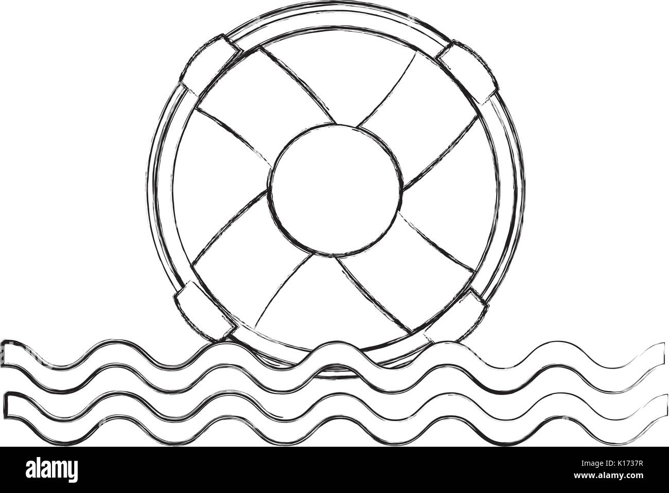 float lifeguard with sea waves Stock Vector Image & Art - Alamy